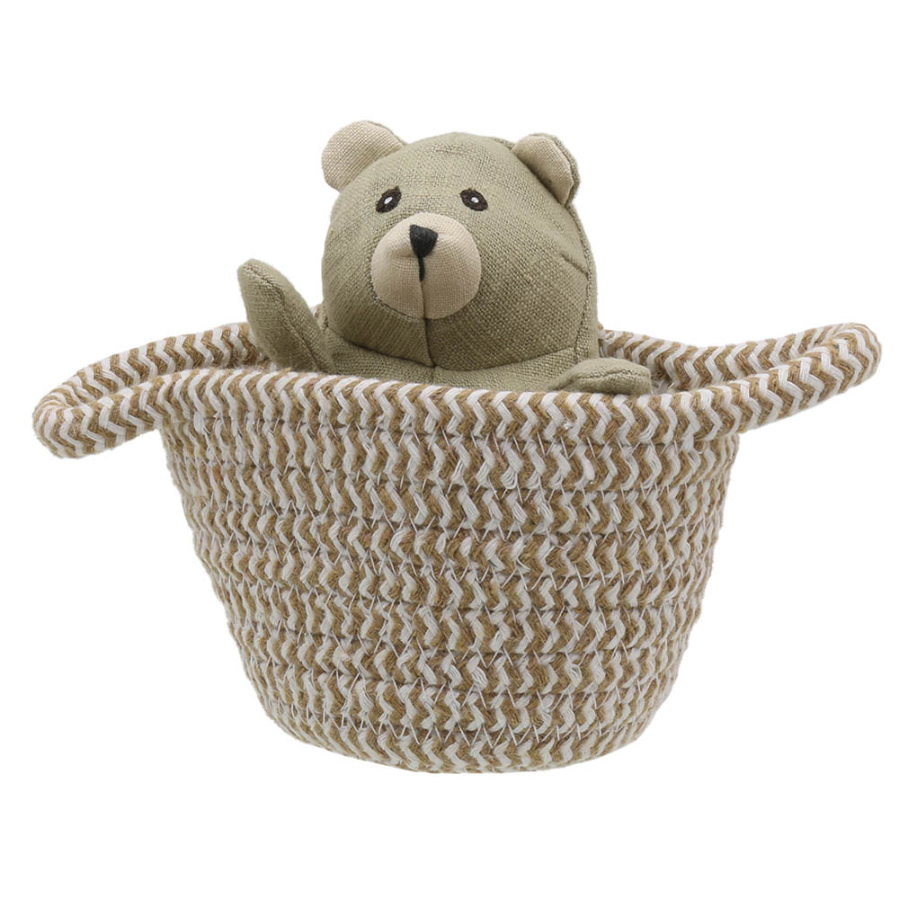 Bear – Wilberry Pets in Baskets – The Puppet Company