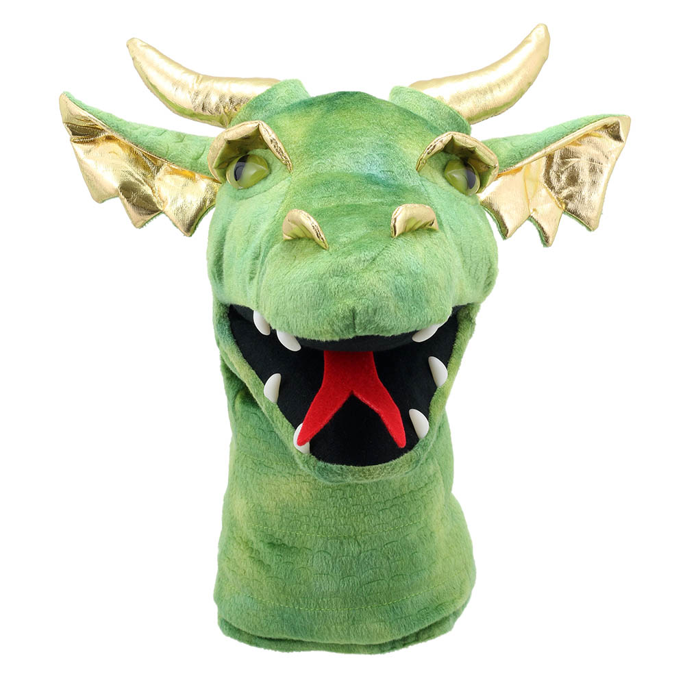 Large Dragon Heads – Dragon (Green) – The Puppet Company