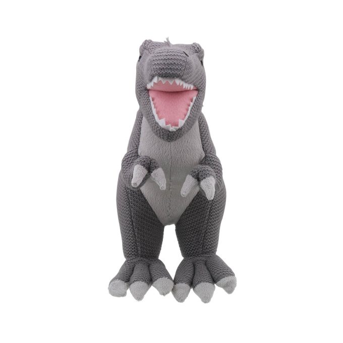 T-Rex Grey – Medium – Wilberry Knitted – The Puppet Company