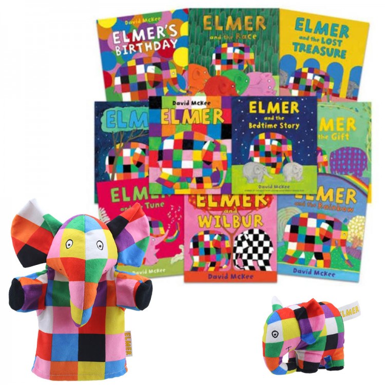 Elmer Mega Book and Puppet Collection – The Puppet Company